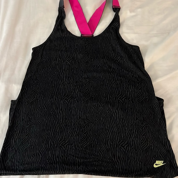 Nike | Tops | Nike Blackgray Zebra Print Racer Back Tank | Poshmark